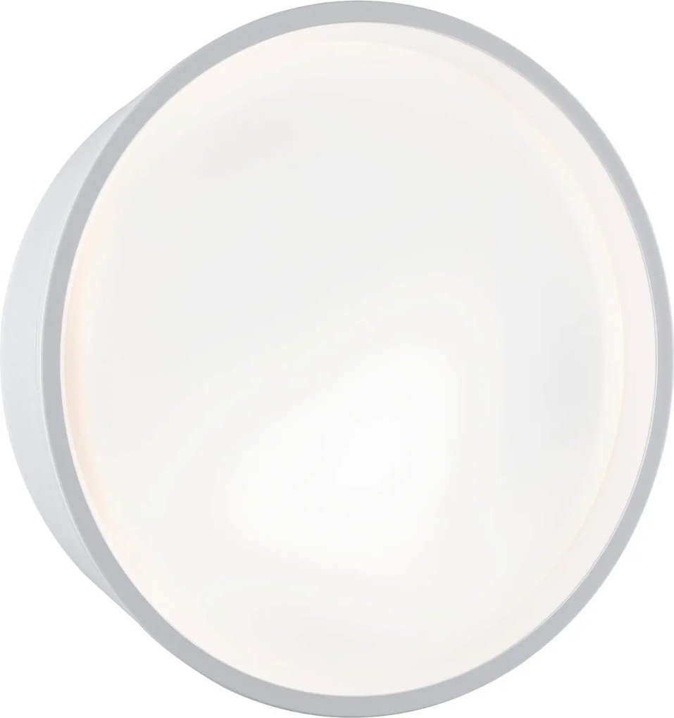 P 94697 LED venkovní nástěnné svítidlo Platomo IP44 kruhové 180mm 3000K 14,5W 230V bílá umělá hmota - PAULMANN