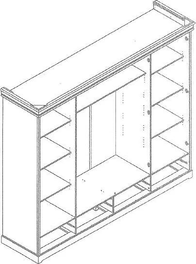 Bílý nábytek Šatní skříň 4D Toskania se zásuvkami, masiv, borovice (odstín Medový)