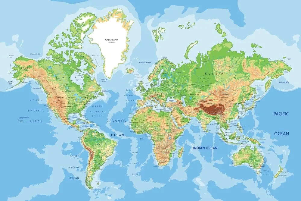 Obraz na korku klasická mapa světa | BIANO
