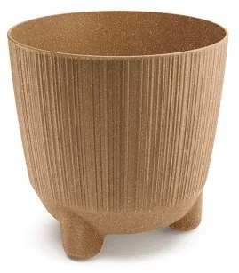 PROSPERPLAST Květináč - RYFO N Eco Wood Průměr: 14,5 cm, Barva: naturo