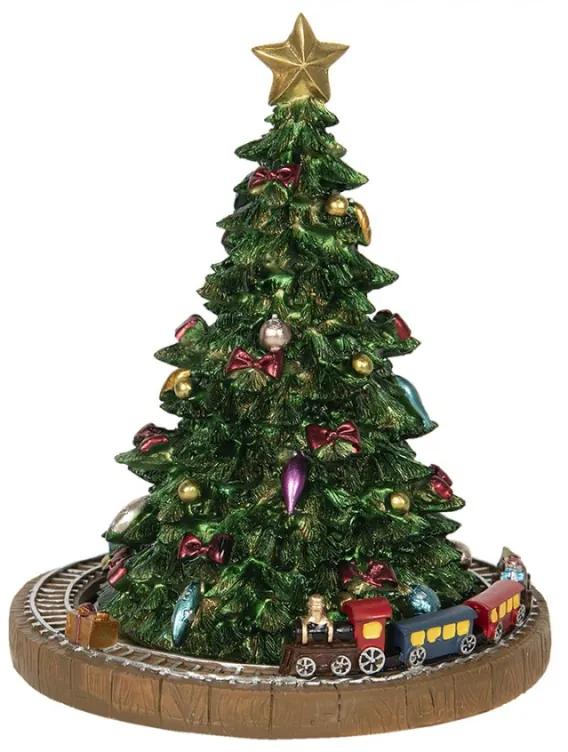 Hrací vánoční stromek s vláčkem – 15x18 cm