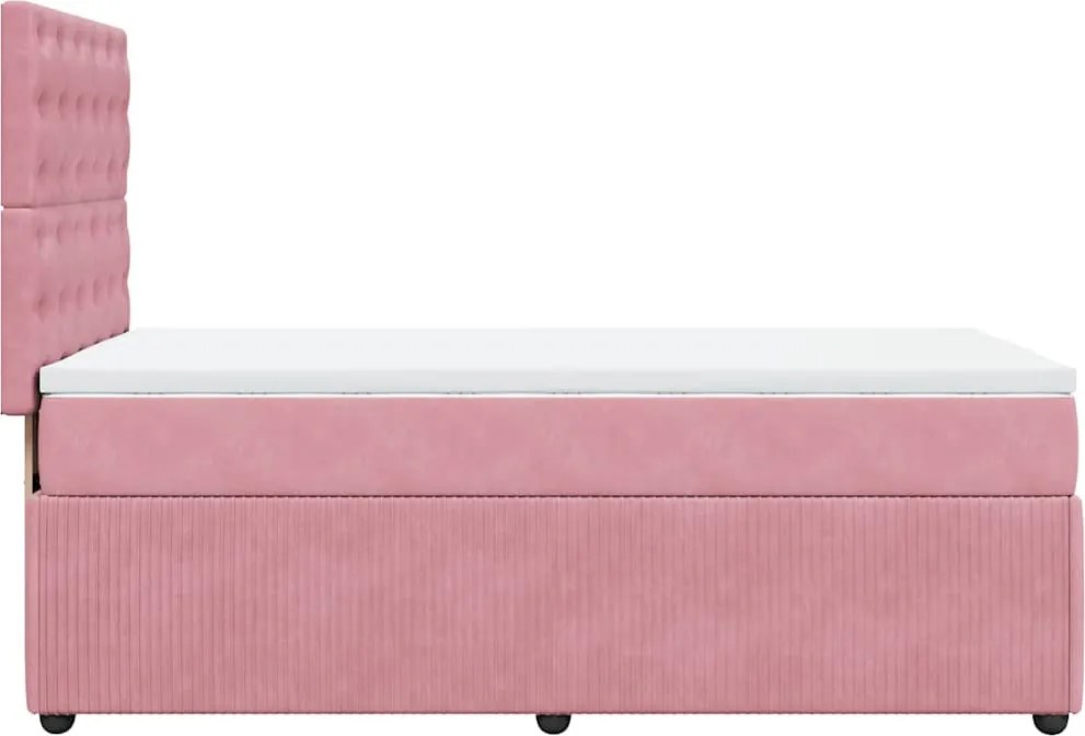 Box spring postel s matrací růžová 100x200 cm samet 3294579
