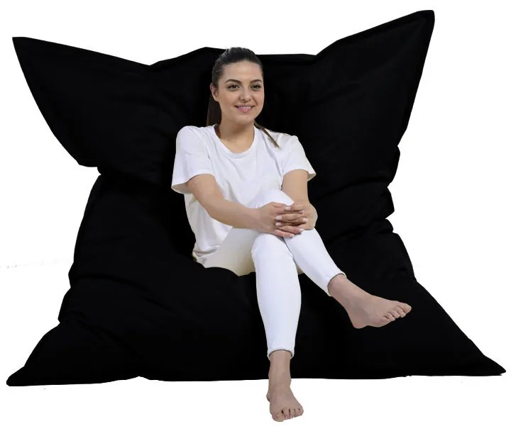 Atelier del Sofa Zahradní sedací vak Giant Cushion 140x180 - Black, Černá