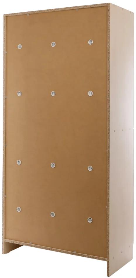Dřevěná šatní skříňka Visio 90 x 44 x 185 cm - 6 oddílů Barva: Buk