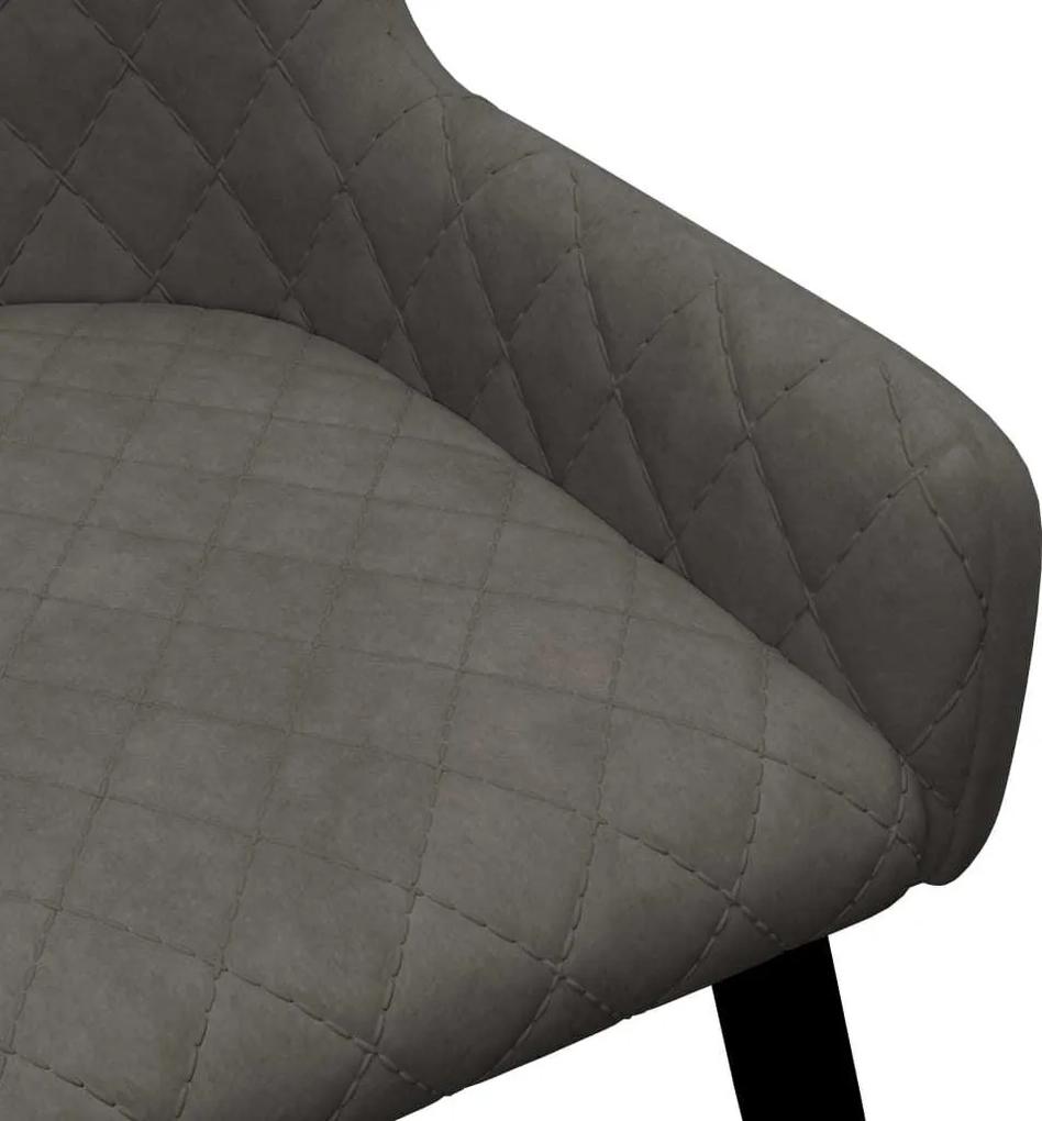 vidaXL Jídelní židle 2 ks samet [282526] Barva: Šedá