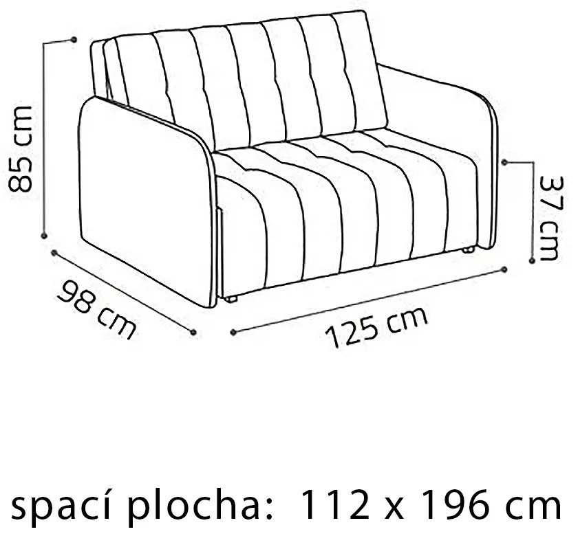 Pohovka VIVA II GRAND | 125 cm | rozkládací + úložný prostor | VÝBĚR TKANIN
