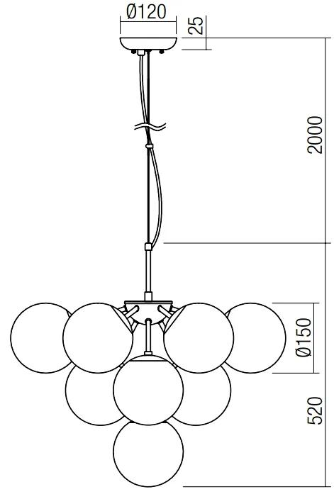Designový černý lustr koule AGAPE 01-2941