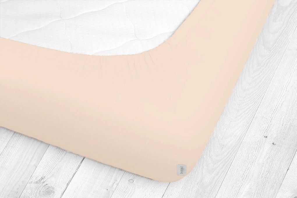 Jersey prostěradlo - new collection krémově růžové na výšku matrace do 20 cm Velikost: 160 x 220