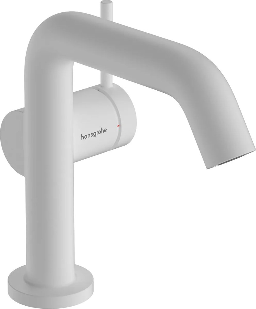Hansgrohe Tecturis S, páková umyvadlová baterie 110 Fine CoolStart EcoSmart+ s odtokovou soupravou, bílá matná, HAN-73323700