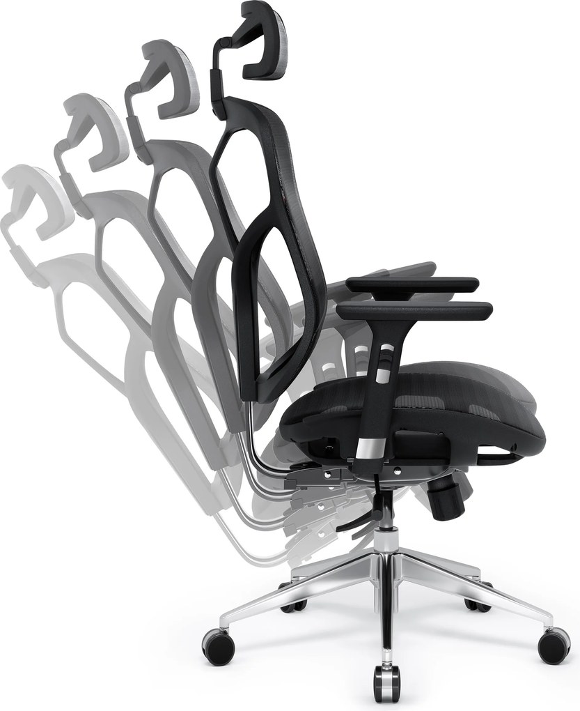 Ergonomická kancelářská židle ze síťoviny černá: Diablo V-Basic