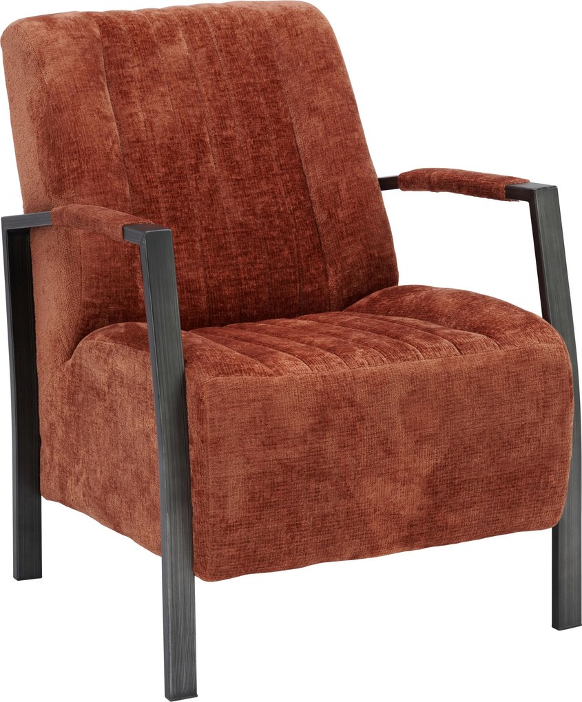 XXXLutz KŘESLO, kov, textil, červenohnědá Ambia Garden - Křesla klasická - 002731004302