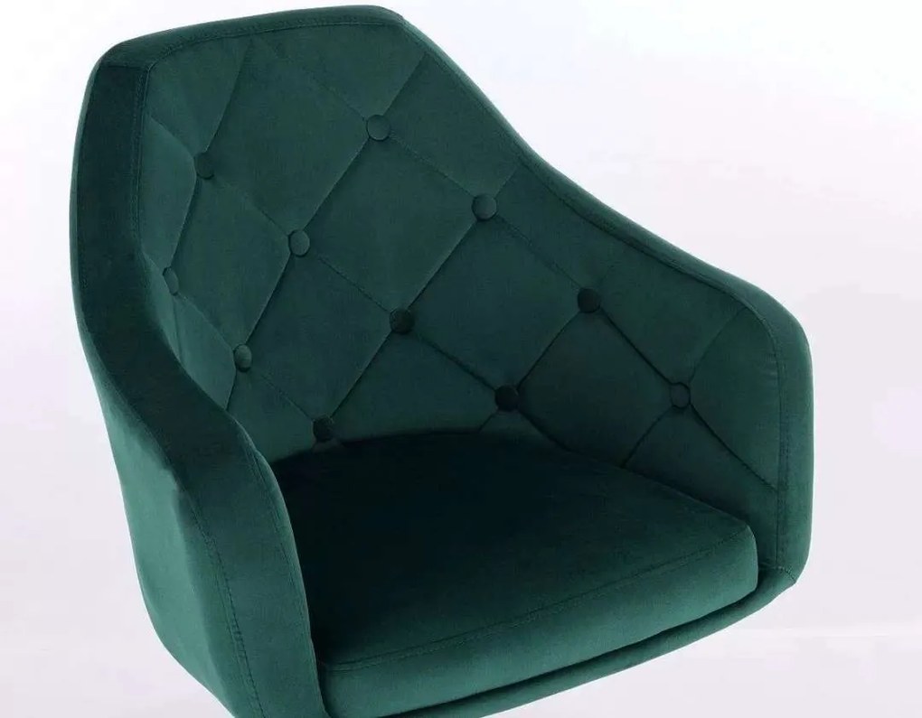 LuxuryForm DESIGN Otočné křeslo ANDORA VELUR na stříbrném kříži - zelené