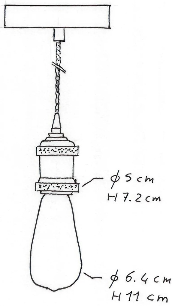 creative cables Závěsné svítidlo se spirálovým textilním kabelem a hliníkovou objímkou Barva: Černá Perleť
