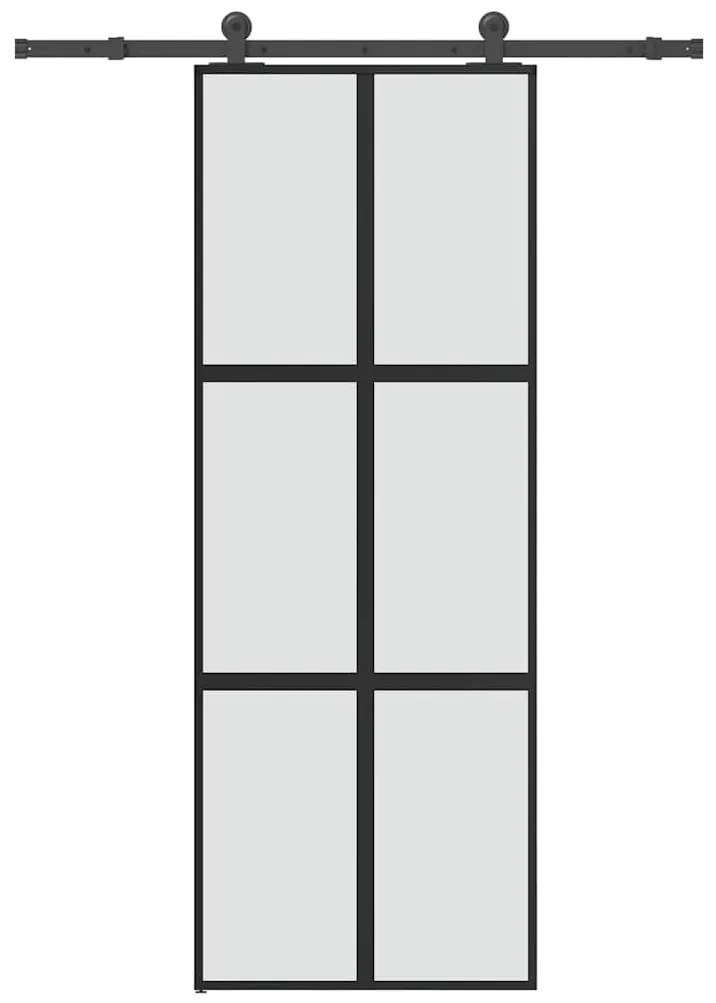 Posuvné dveře s kováním 76x205 cm tvrzeného sklo a hliník 3332959