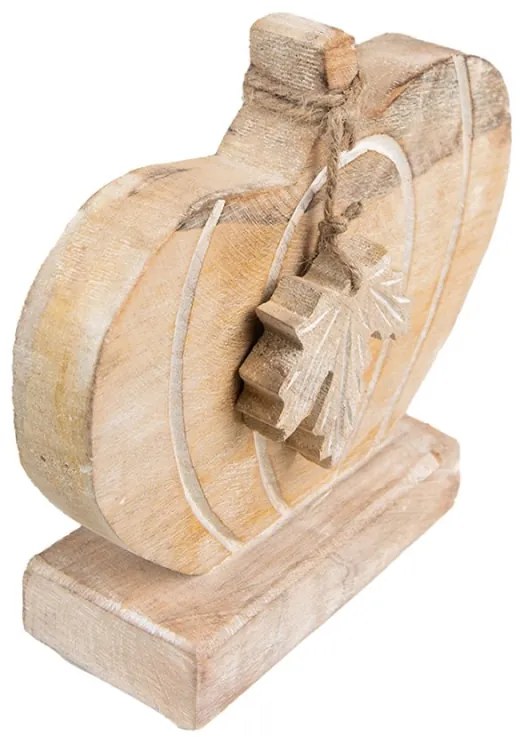 Hnědá dřevěná dekorace Dýně na podstavci – 29x6x22 cm