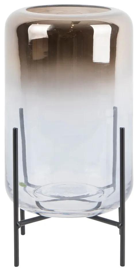 Skleněná váza PT LIVING Silver Fade, výška 23,5 cm