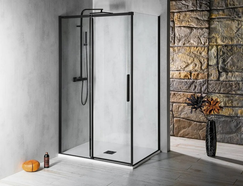 Polysan Polysan, ALTIS LINE BLACK obdélníková sprchová zástěna 900x800 mm, L/P varianta, rohový vstup, AL1592BAL1582B
