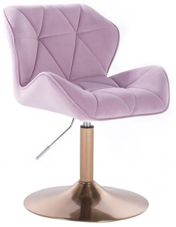 LuxuryForm DESIGN Otočná židle MILANO VELUR na zlatém talíři - levandule