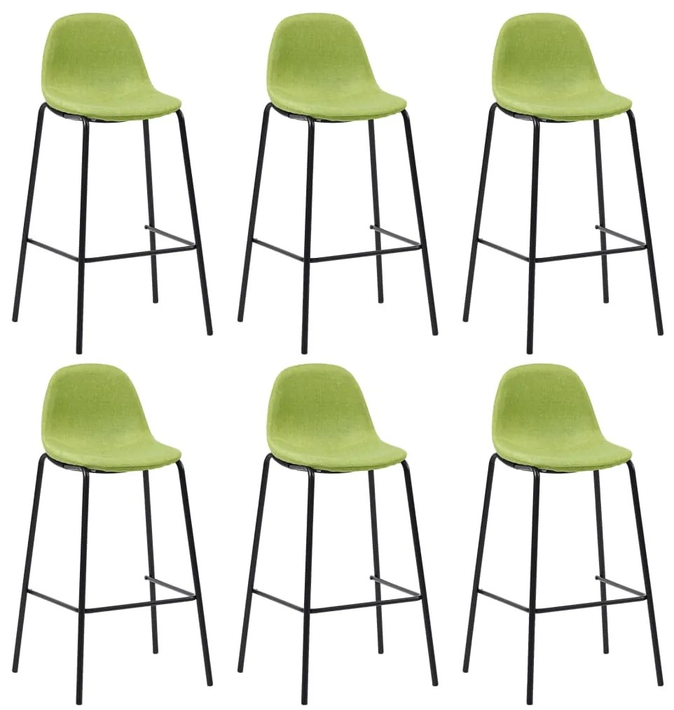 279664 vidaXL Barové židle 6 ks zelené textil