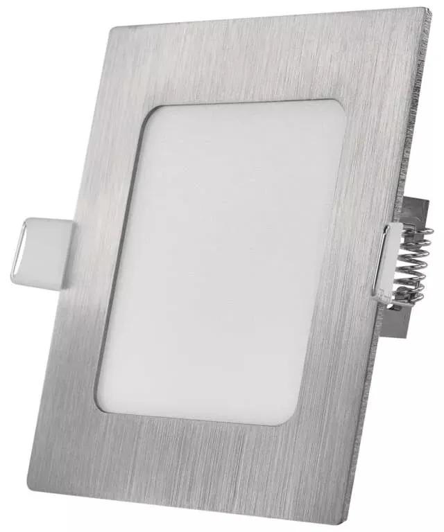 Emos lighting LED zápustný panel NEXXO, 12cm, 7W, CCT, čtvercový, černý/stříbrný Barva: Stříbrná