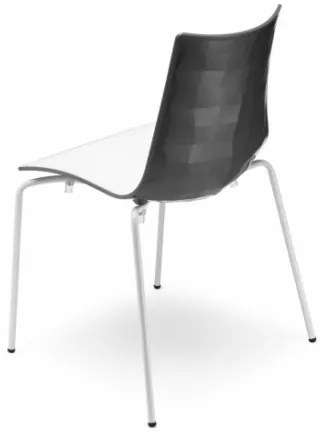 Scab Plastová židle ZEBRA BICOLORE Barva kostry antracitová kostra Barva plastu Scab Bílá / holubičí šeď 2272