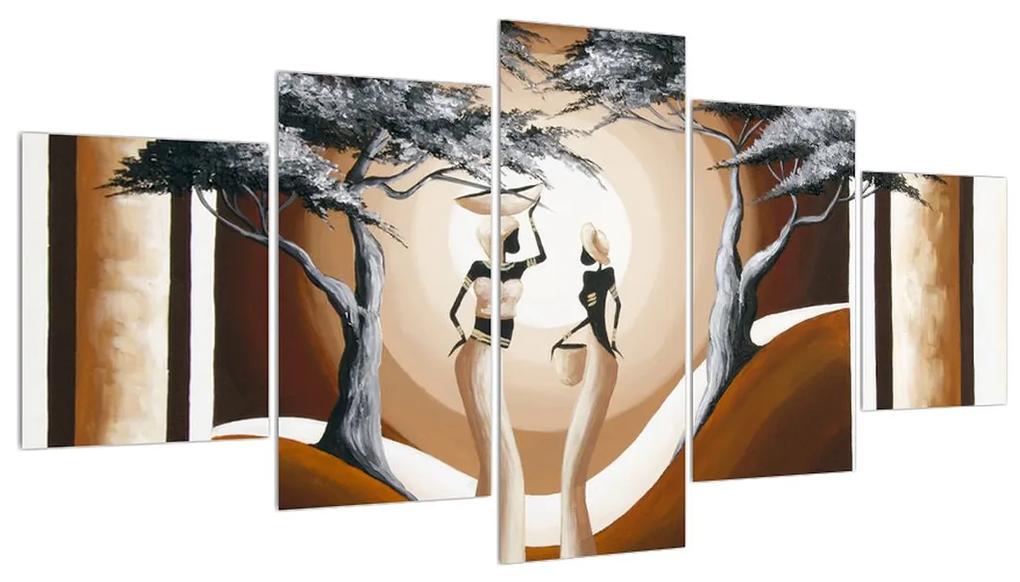 Orientální obraz dvou žen a stromu  (150x80 cm)