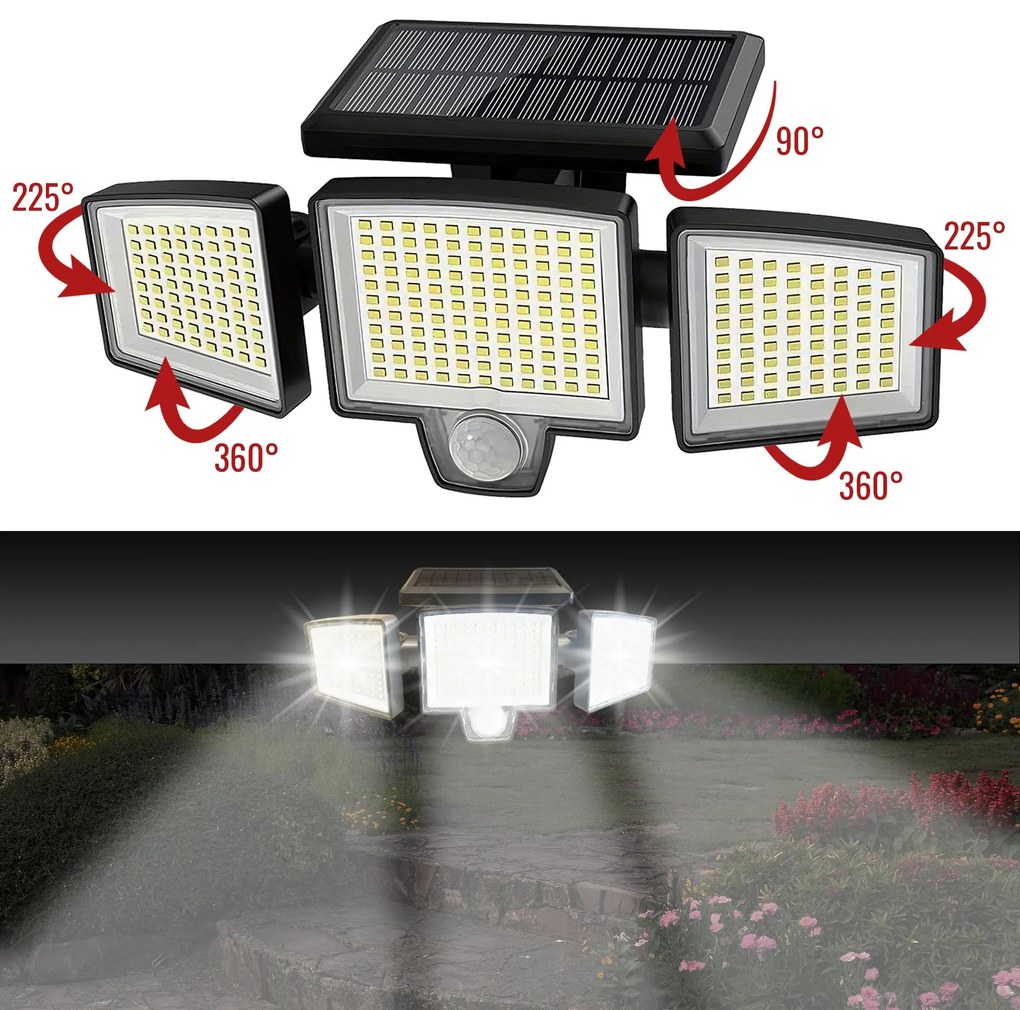 Bluegarden Bluegarden, LED solární lampa se senzorem pohybu 7W 6500K P60262, OGR-08398