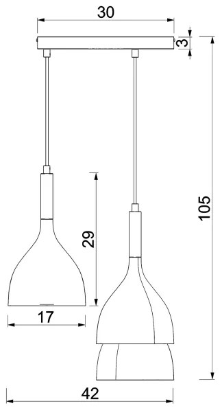 Lustr na lanku NOAK 3xE27/15W/230V béžová/zlatá