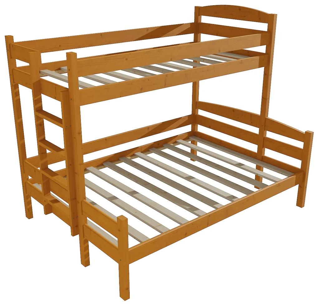 Vomaks Patrová postel s rozšířeným spodním lůžkem PPS 001 Rozměr: 90/120 x 200 cm, Barva: moření olše, Varianta: vpravo