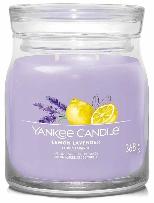 Yankee Candle vonná svíčka Signature ve skle střední Lemon Lavender, 368 g