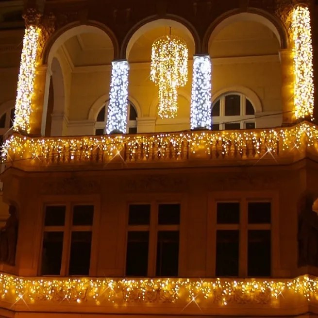 Easy Fix LED světelný řetěz, 20 m, venkovní, teple bílá s FLASH, 120 diod, bílý kabel, IP67
