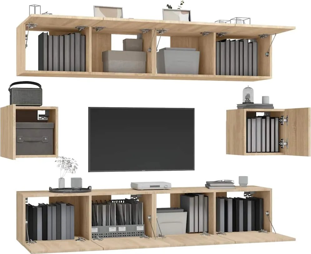 6dílný set TV skříněk dub sonoma kompozitní dřevo 3114360