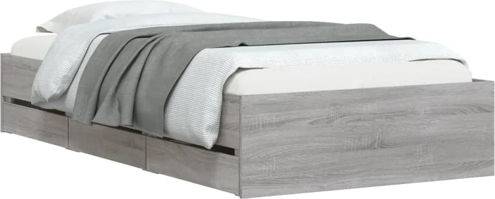 Rám postele se zásuvkami šedý sonoma 75x190 cm kompozitní dřevo 3207334