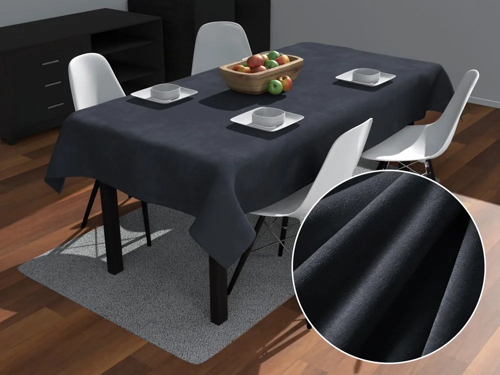 Biante Sametový obdélníkový ubrus Velvet Premium SVP-004 Antracitově šedý 140x220 cm