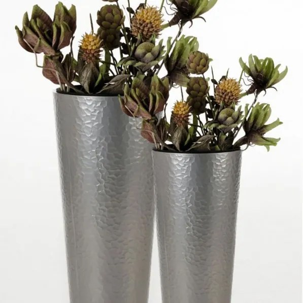 Sada květináčů FRAGMENTO, pozink, výška 105 a 80 cm, stříbrný, 2 kusy