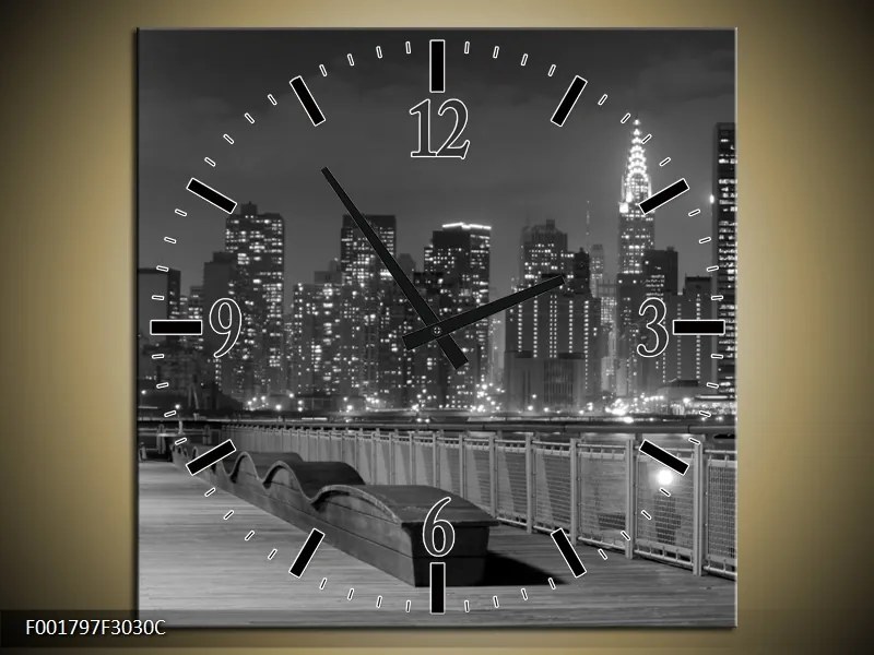 Černobílý obraz nočního New Yorku (30x30 cm), 40 dalších rozměrů