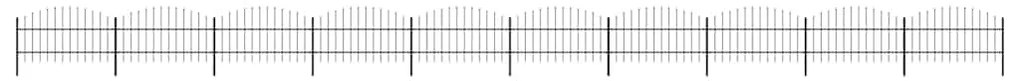 Zahradní plot s kopím nahoře ocelový 1673 x 100 cm černý 277721