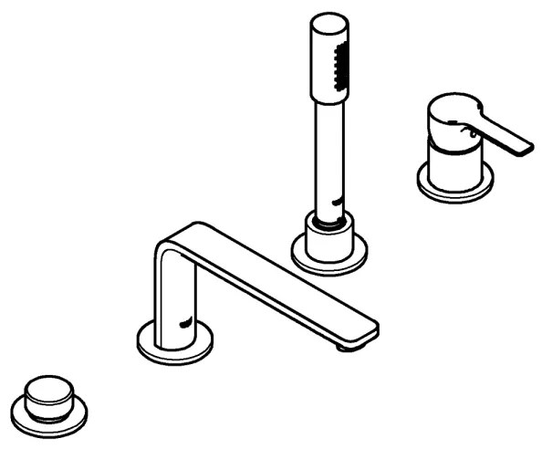 GROHE 19577001 - Vanová čtyřotvorová kombinace LINEARE lesklý chrom