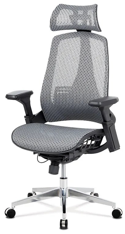 Kancelářská židle s podhlavníkem KA-A189 GREY síťovina šedá