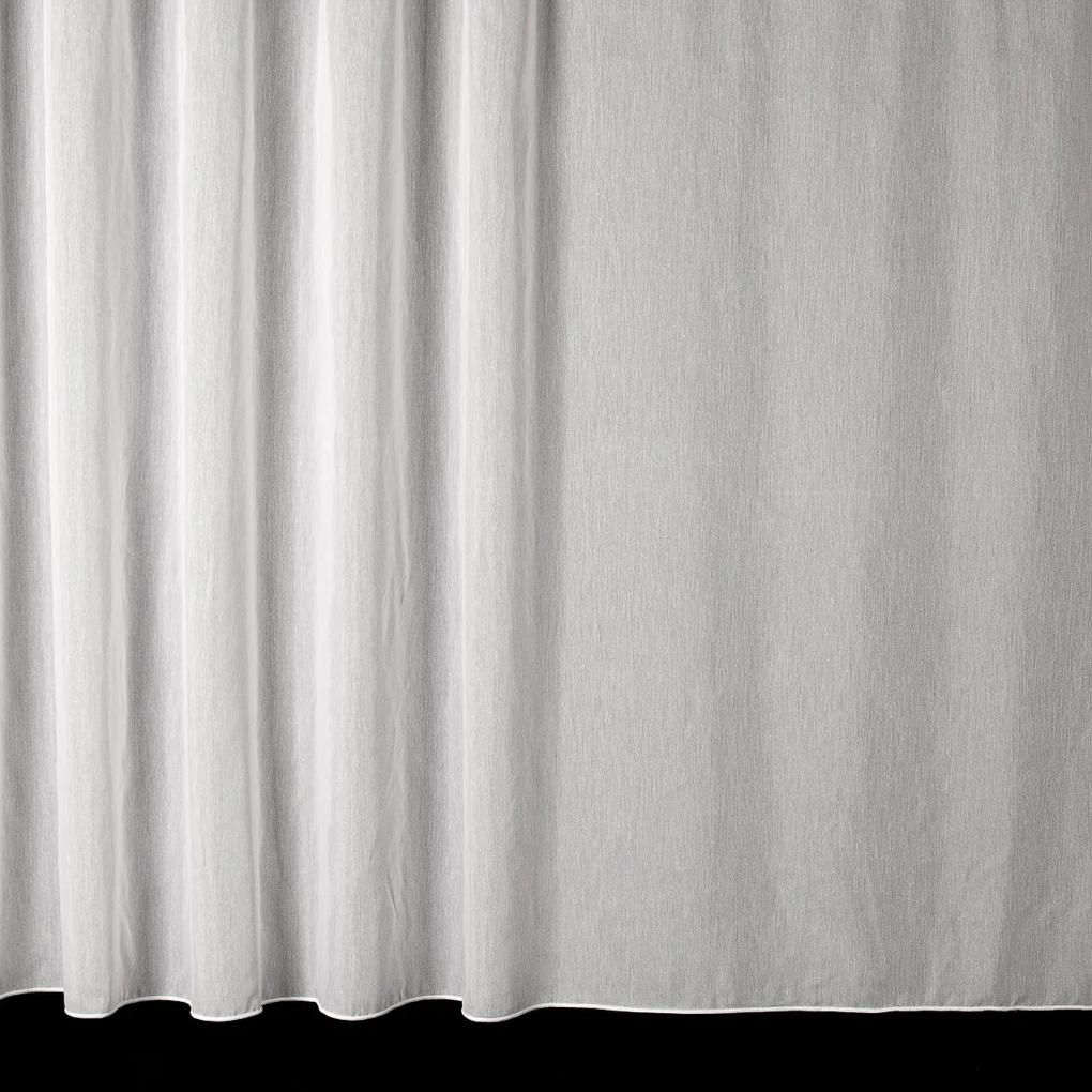 Českomoravská textilní voálová záclona PEGGIE 11 hustě tkaná bez vzoru, s olůvkem, bílá, výška 220cm ( v metráži)