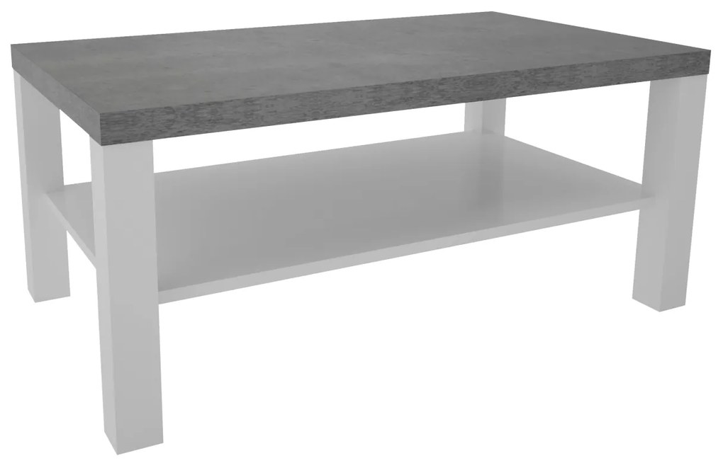 Obývací stolek Wonka bílý/beton