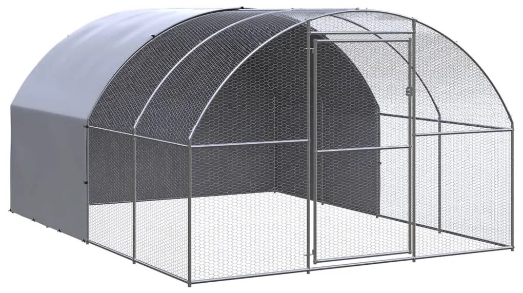 Venkovní klec pro kuřata 3 x 4 x 2 m pozinkovaná ocel 3095473