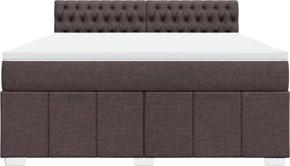 Box spring postel s matrací tmavě hnědá 180x200 cm textil 3287157
