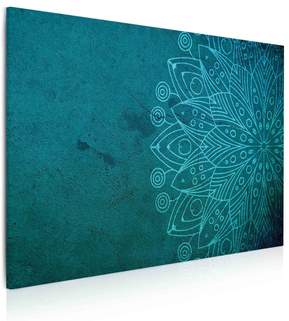 Malvis ® Obraz Kamenná modrozelená mandala Velikost: 150x100 cm