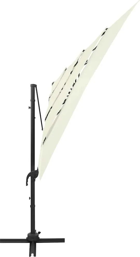 4stupňový zahradní slunečník hliníková tyč pískový 250 x 250 cm 313820