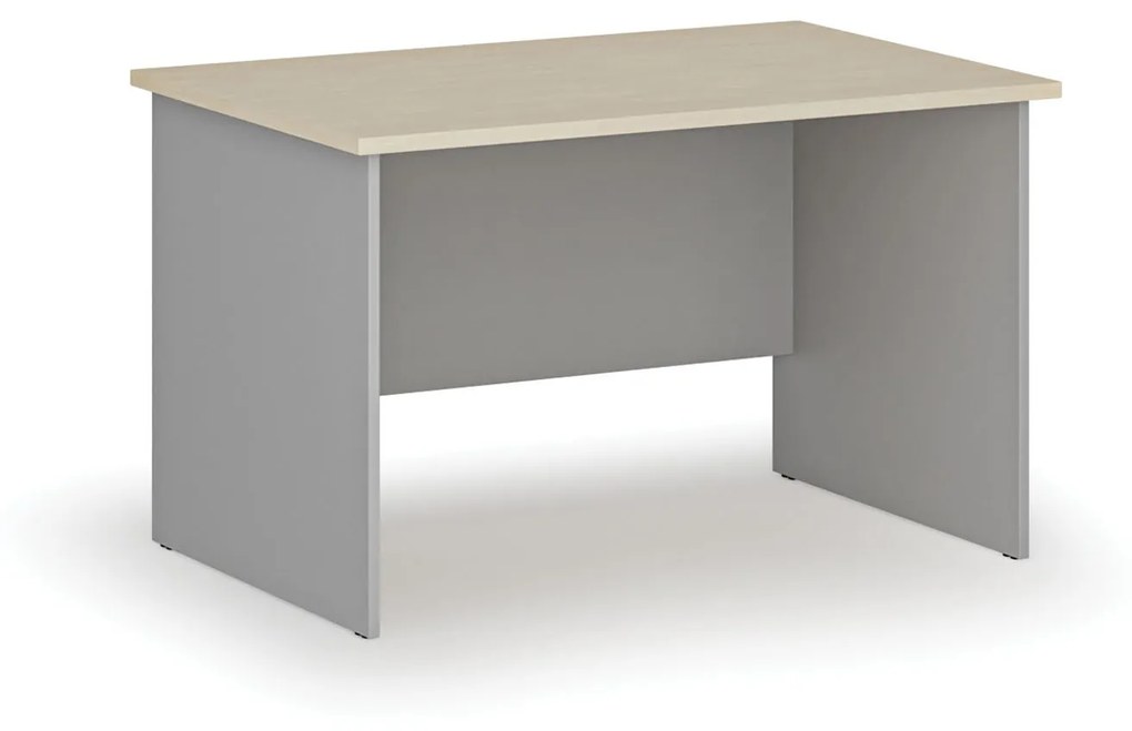 Kancelářský psací stůl rovný PRIMO GRAY, 1200 x 800 mm, šedá/dub přírodní