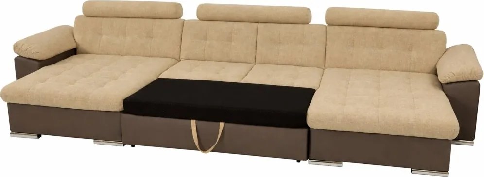 Rozkládací rohová sedačka MIA U II 378x170 se záhlavníky zelená