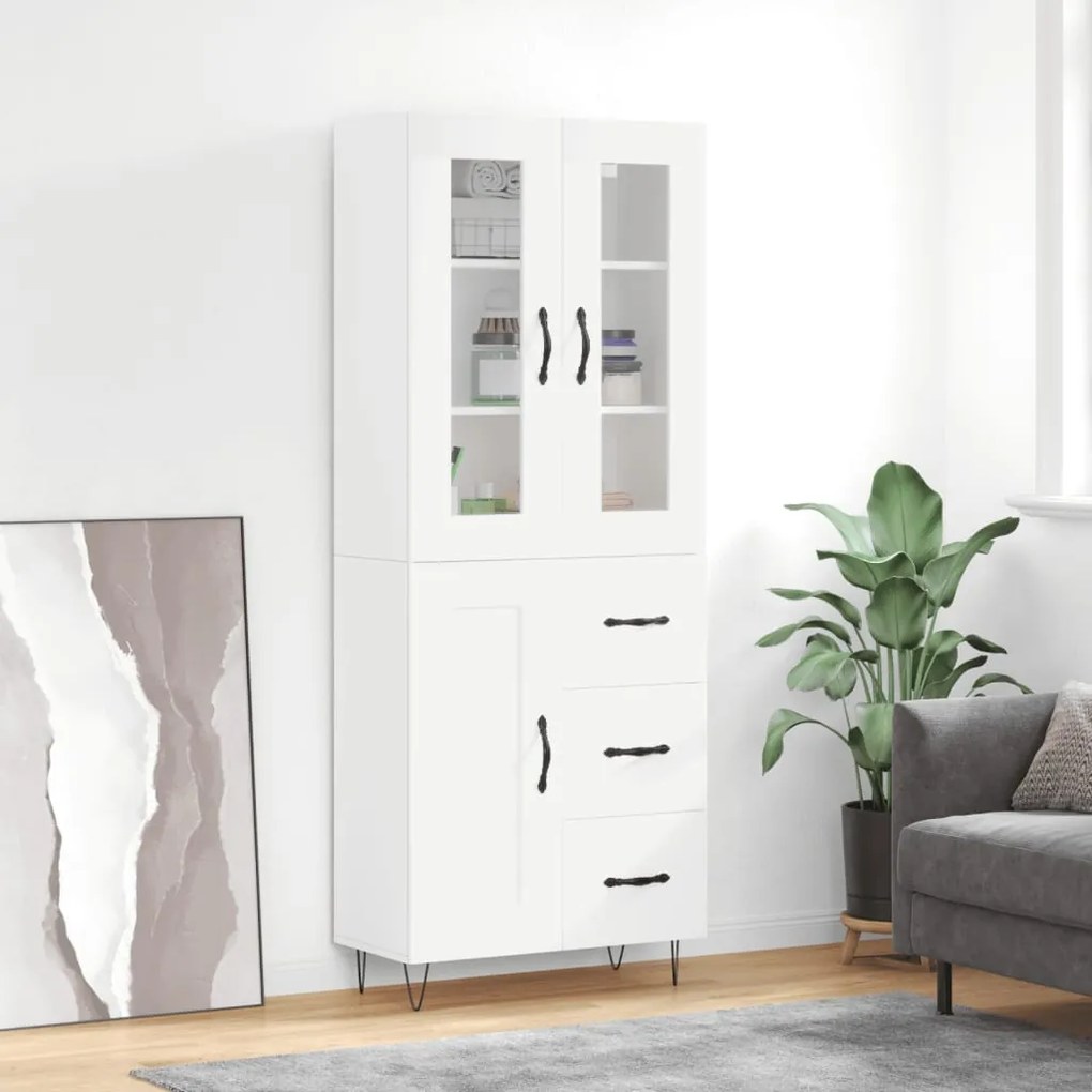 Skříň highboard bílá 69,5 x 34 x 180 cm kompozitní dřevo 3198689