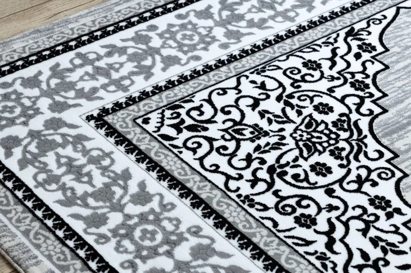 Dywany Łuszczów, Kusový koberec Gloss 8490 52 Ornament ivory/grey, 80x150, šedá, chodba / předsíň