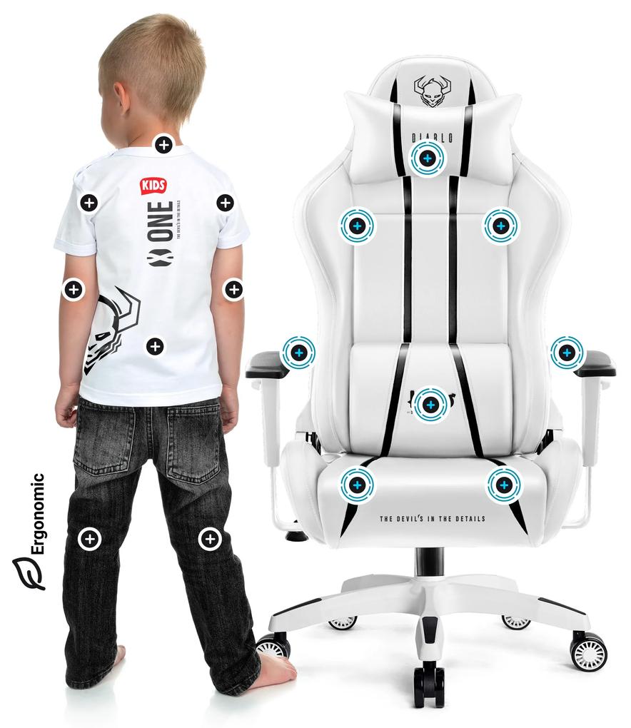 Dětská herní židle Kido by Diablo X-One 2.0: bílo-černá